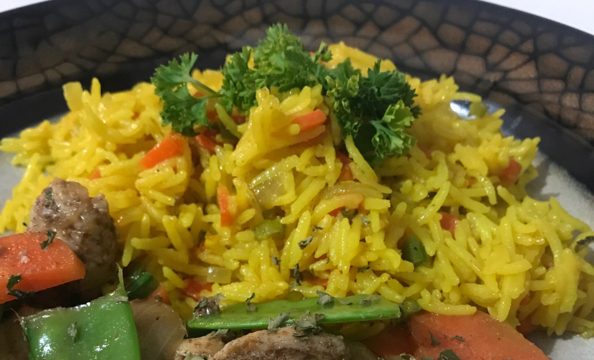 SAFFRON COCONUT BASMATI RICE – JENNA G THE HIJABI TT